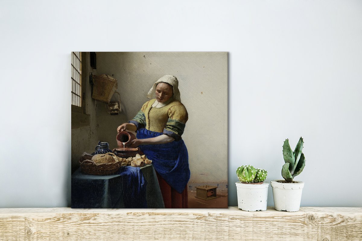 Het melkmeisje - Schilderij van Johannes Vermeer Canvas - Oude meesters
