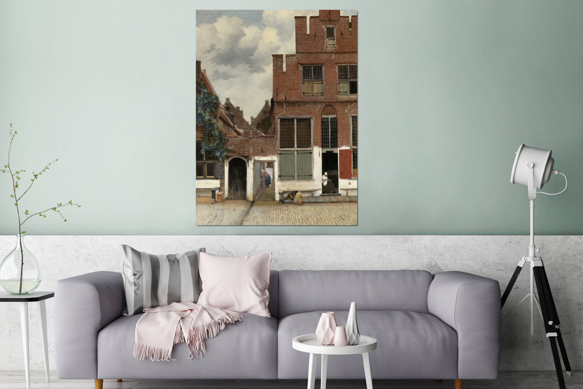 Het straatje - Schilderij van Johannes Vermeer Aluminium - Oude meesters