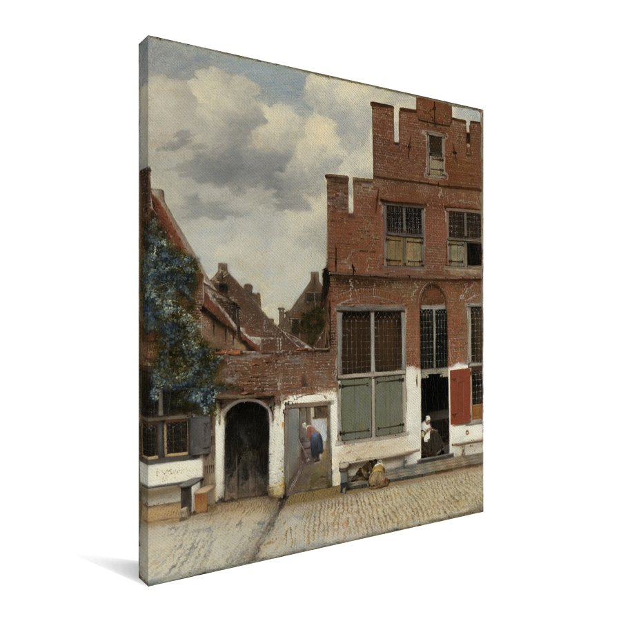Het straatje - Schilderij van Johannes Vermeer Canvas - Oude meesters
