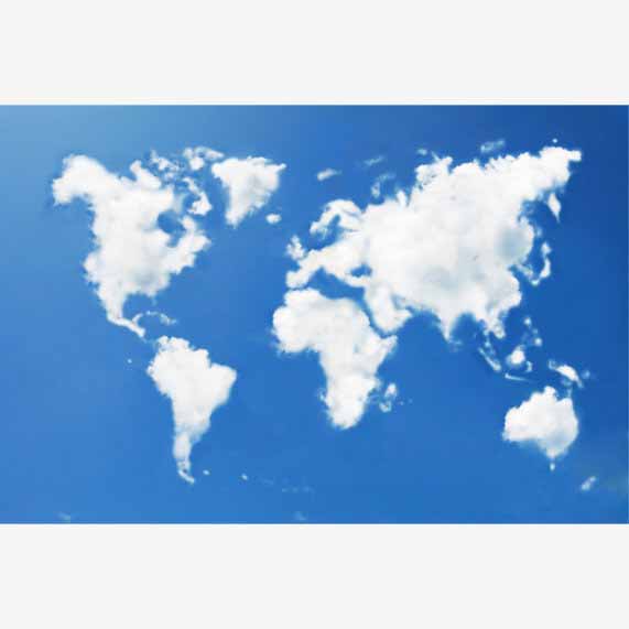 Wolken poster - Wereldkaart op poster - Wereldkaart